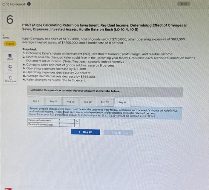 Solved E10-7 (Algo) Calculating Return on Investment, | Chegg.com