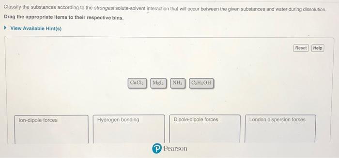 Solved Classify the substances according to the strongest | Chegg.com