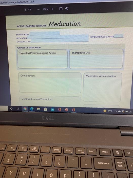 Solved template medications card: lanoxin, nitroglycerine, | Chegg.com