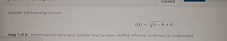 Solved CorrectConsider the following | Chegg.com