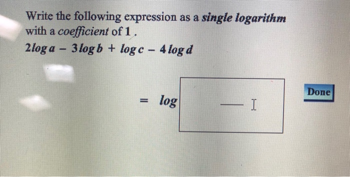 Solved Write the following expression as a single logarithm | Chegg.com