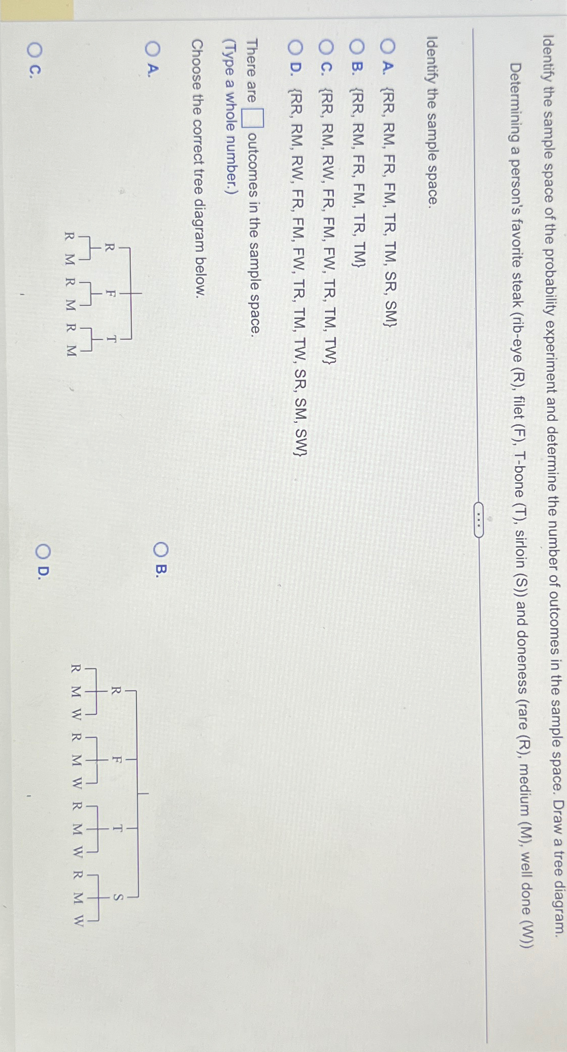 Solved Identify the sample space of the probability | Chegg.com