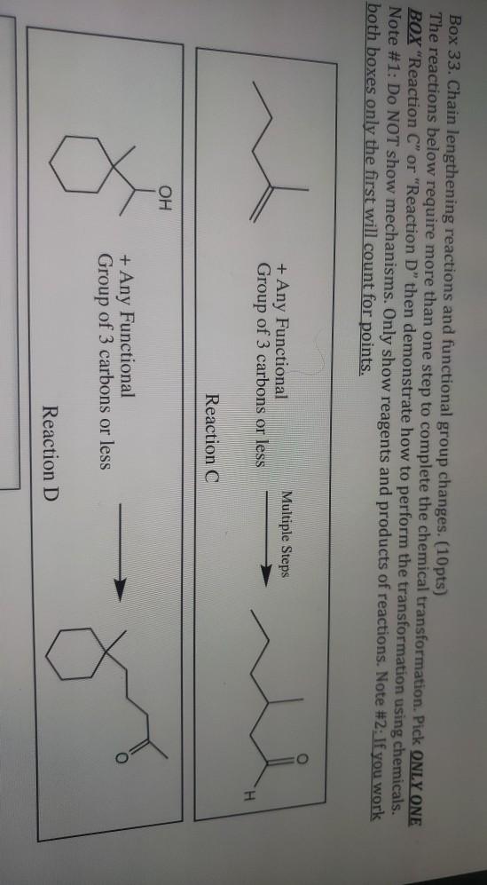 Solved Box 33. Chain lengthening reactions and functional | Chegg.com