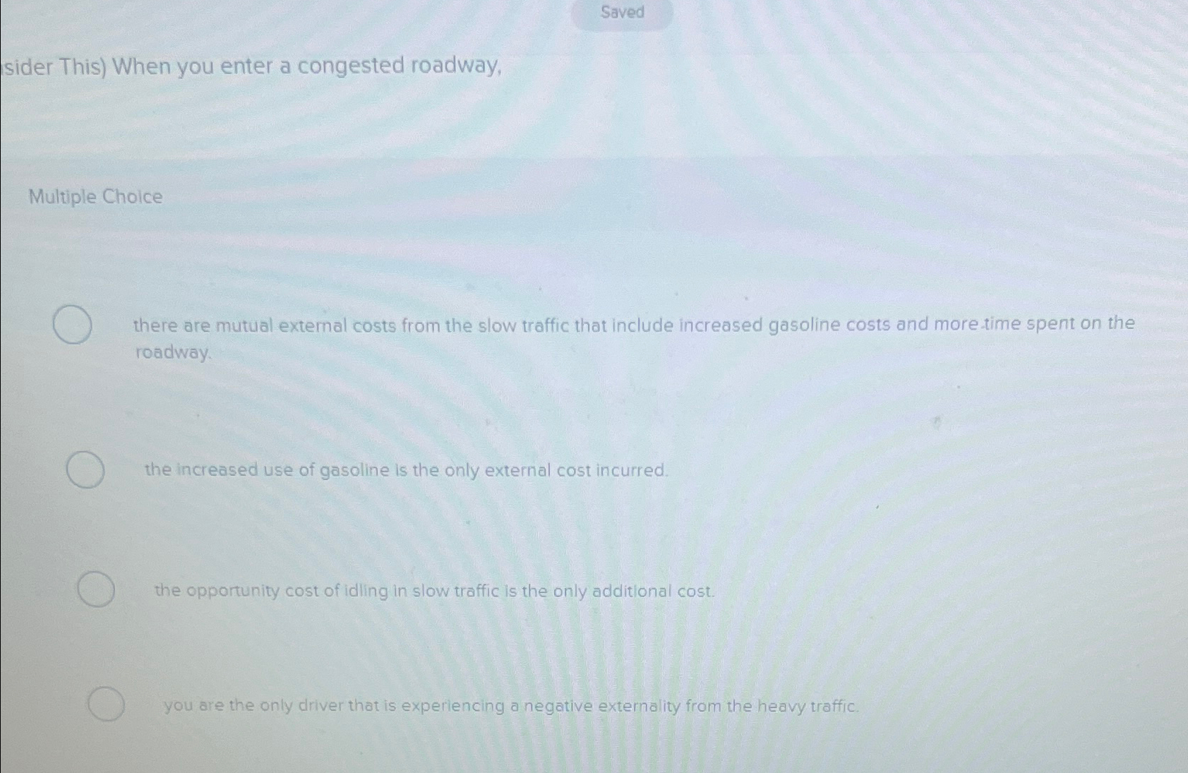 Solved sider This) ﻿When you enter a congested | Chegg.com