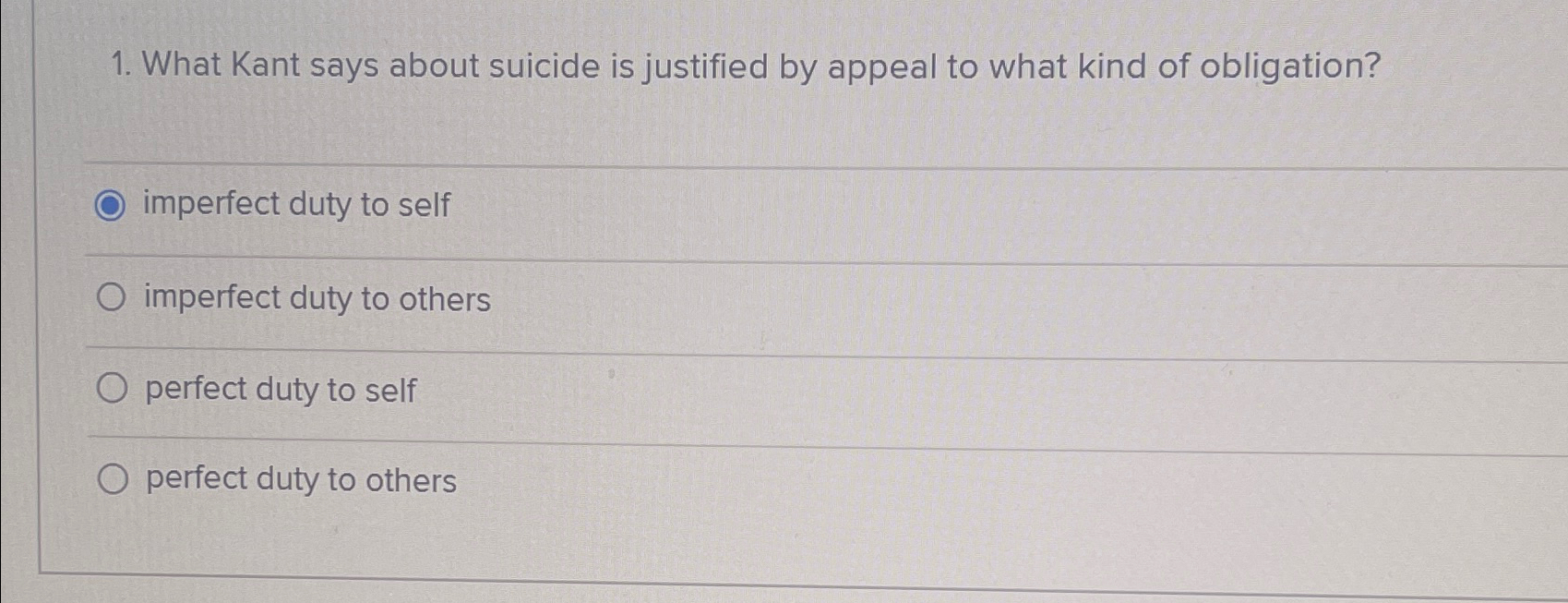 Solved What Kant says about suicide is justified by appeal | Chegg.com
