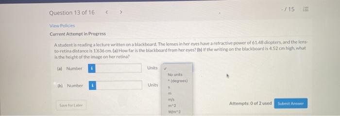 Solved - /15 Question 13 of 16 View Policies Current Attempt | Chegg.com
