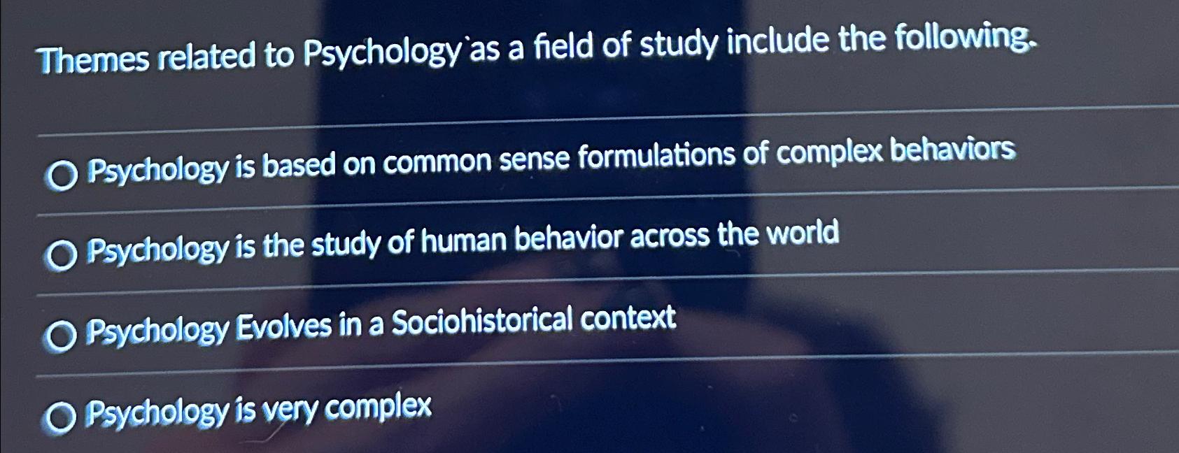 Solved Themes related to Psychology as a field of study | Chegg.com