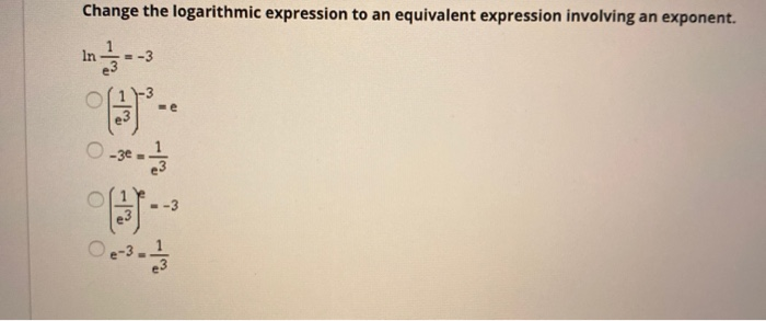 Solved Change the logarithmic expression to an equivalent | Chegg.com