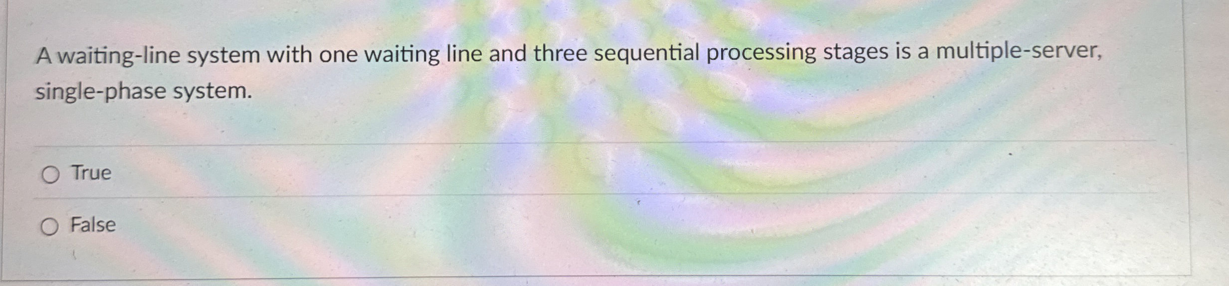 Solved A waiting-line system with one waiting line and three | Chegg.com