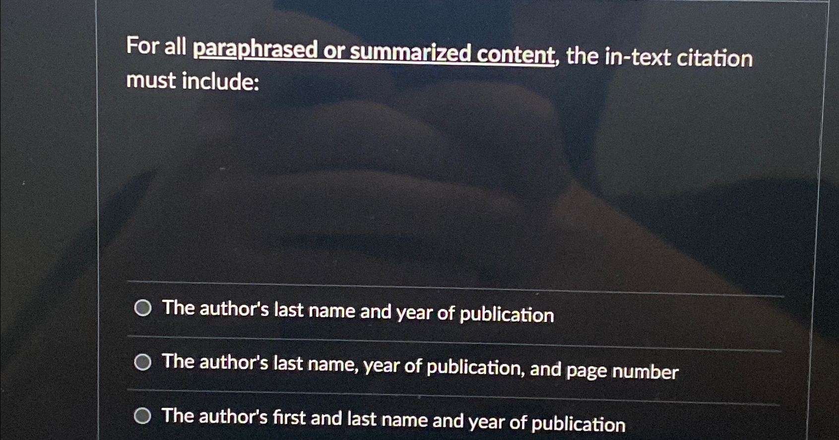 Solved For all paraphrased or summarized content, the | Chegg.com