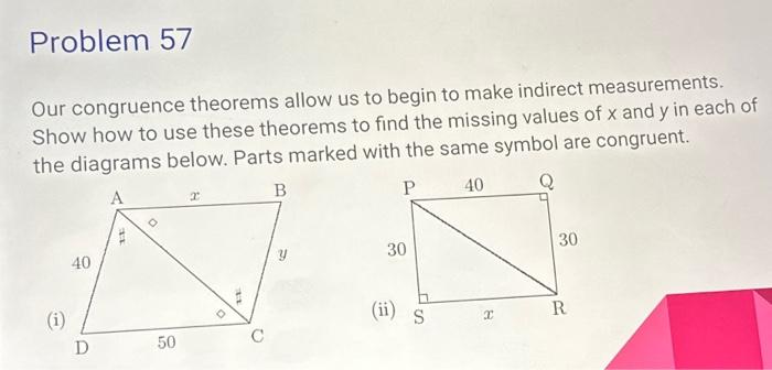 Solved Our congruence theorems allow us to begin to make | Chegg.com