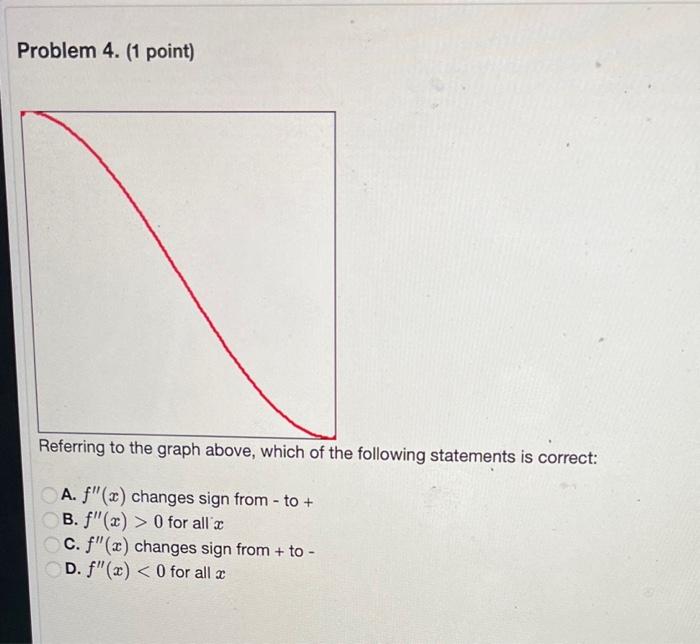 Problem 4. (1 point) Kererring to the graph above, | Chegg.com