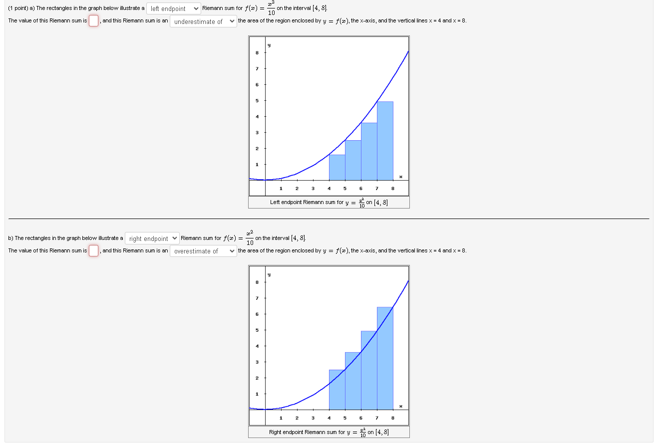 Solved (1 ﻿point) ﻿a) ﻿The rectangles in the graph below | Chegg.com
