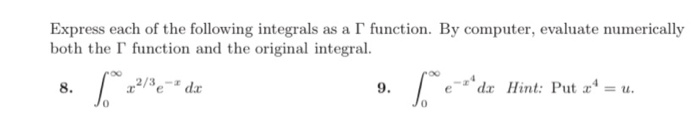 Solved Express each of the following integrals as a I | Chegg.com