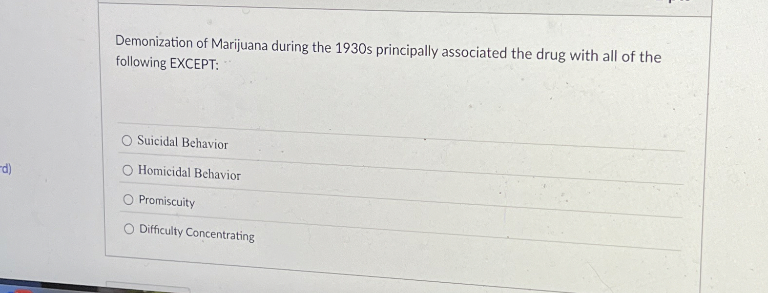 Solved Demonization of Marijuana during the 1930s | Chegg.com