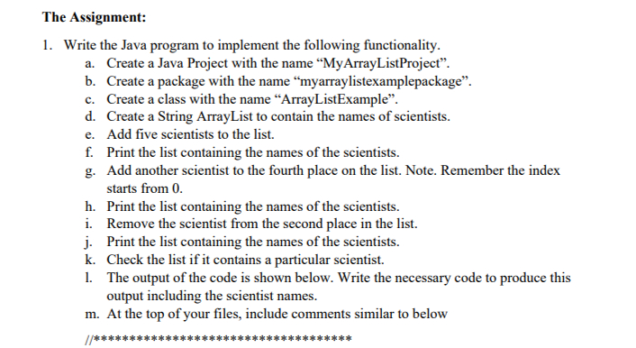 Solved Write the Java program to implement the following | Chegg.com