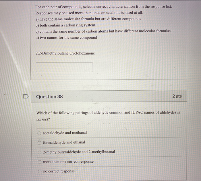 Solved Question 35 Use the following to answer the questions | Chegg.com