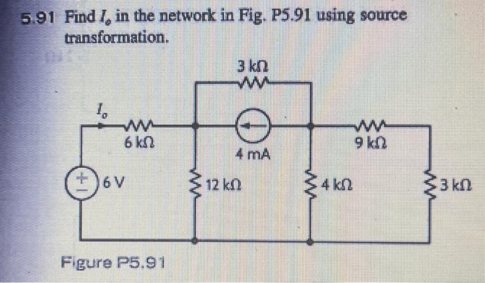 Solved 5.89 Find Io in the network in Fig. P5.89 using | Chegg.com