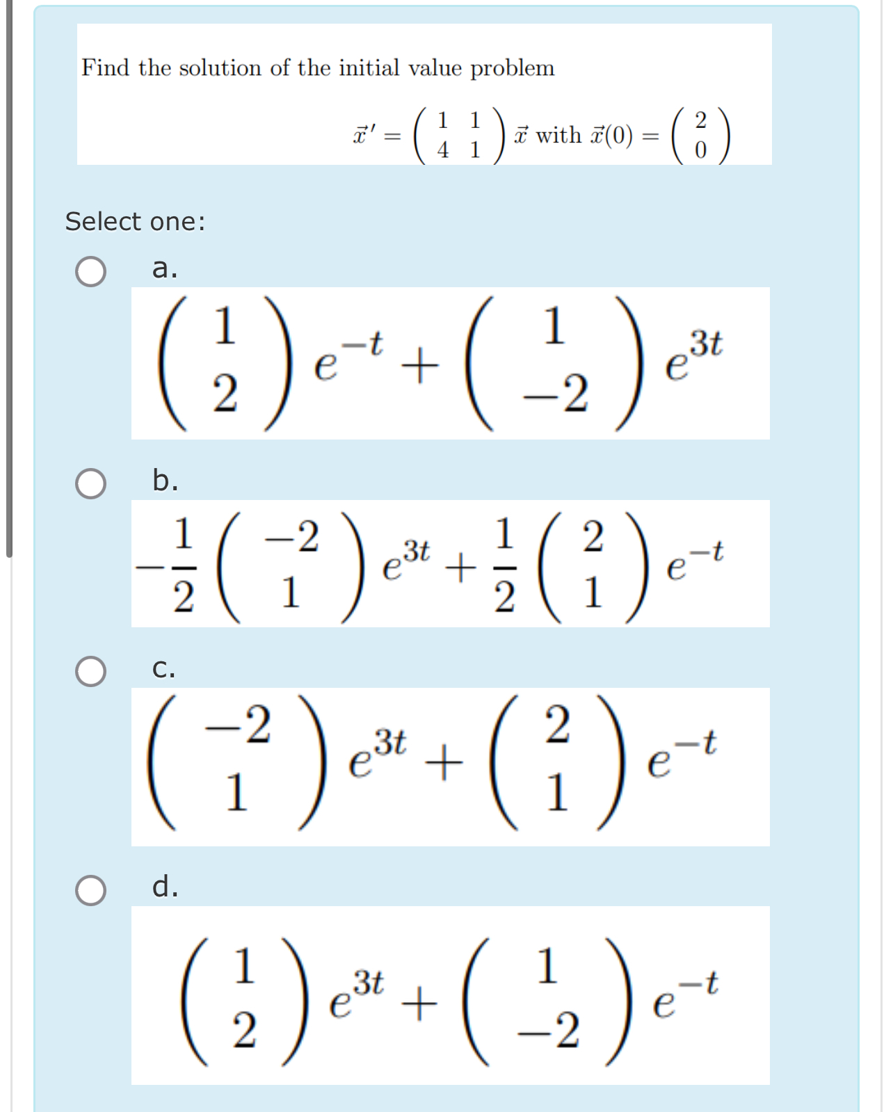 Solved Find the solution of the initial value | Chegg.com