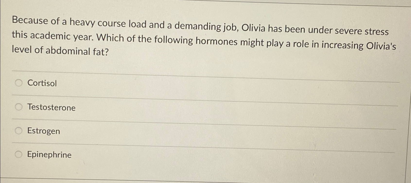 Solved Because of a heavy course load and a demanding job, | Chegg.com