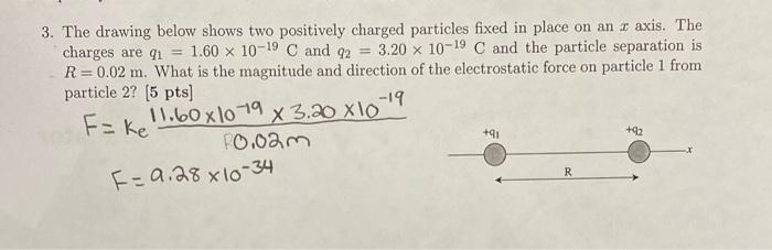 Solved 3. The drawing below shows two positively charged | Chegg.com