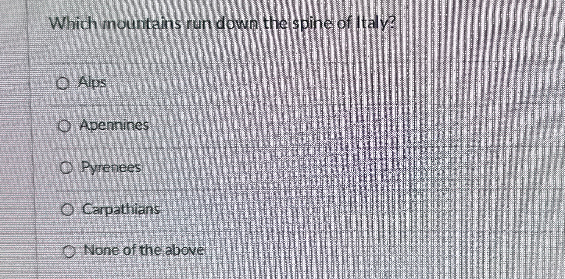 Solved Which mountains run down the spine of | Chegg.com