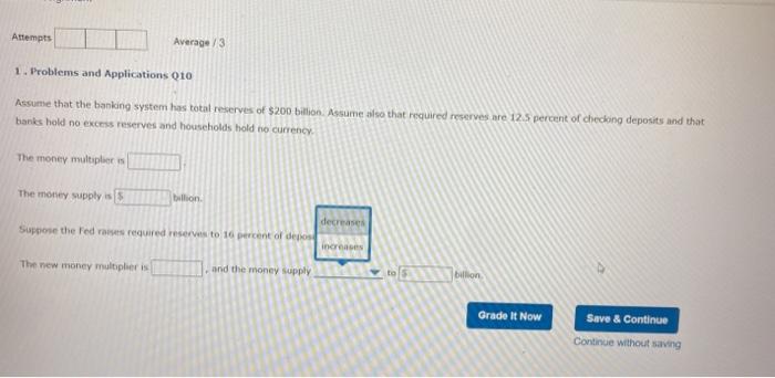 Solved Attempts Average 3 1. Problems and Applications to | Chegg.com