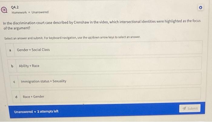 Q4.2 Homework. Unanswered In the discrimination court | Chegg.com