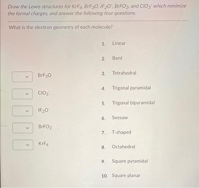 Solved Draw the Lewis structures for KrF4, BrF30, IF20", | Chegg.com