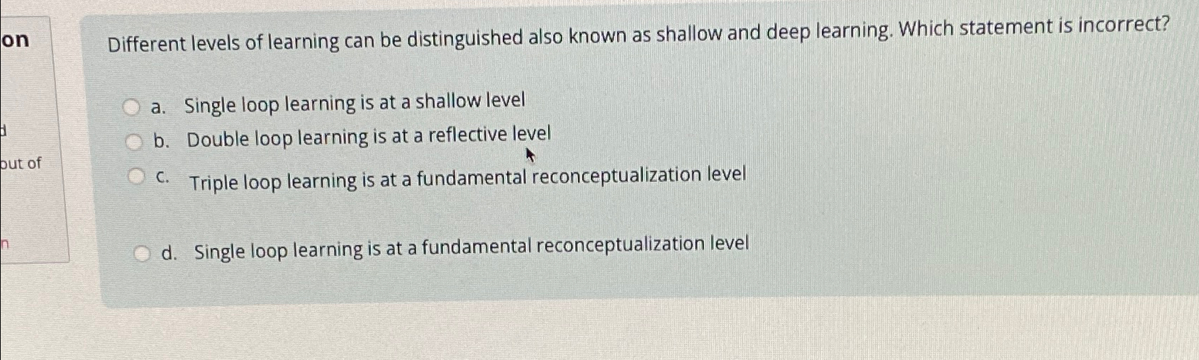 Solved Different levels of learning can be distinguished | Chegg.com