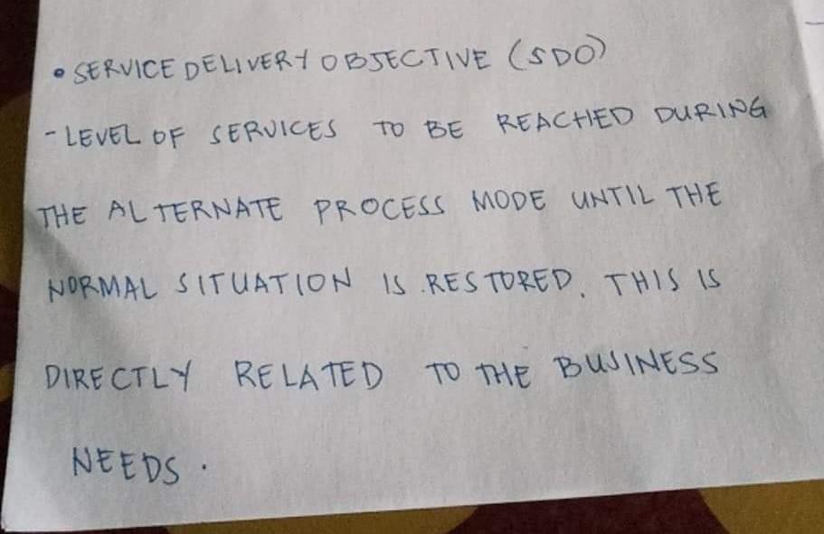 Solved • SERVICE DELIVERY OBJECTIVE (SDO) -LEVEL OF SERVICES | Chegg.com