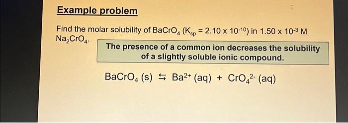 Solved Example problem The solubility of zinc oxalate is | Chegg.com