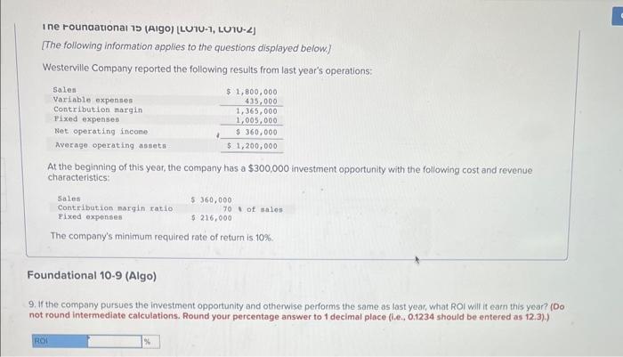 Solved The Foundational 15 (Algo) [LO10-1, LO10-2] [The | Chegg.com
