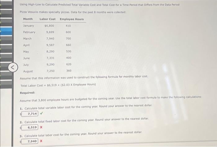 Solved Using High-Low to Calculate Predicted Total Variable | Chegg.com