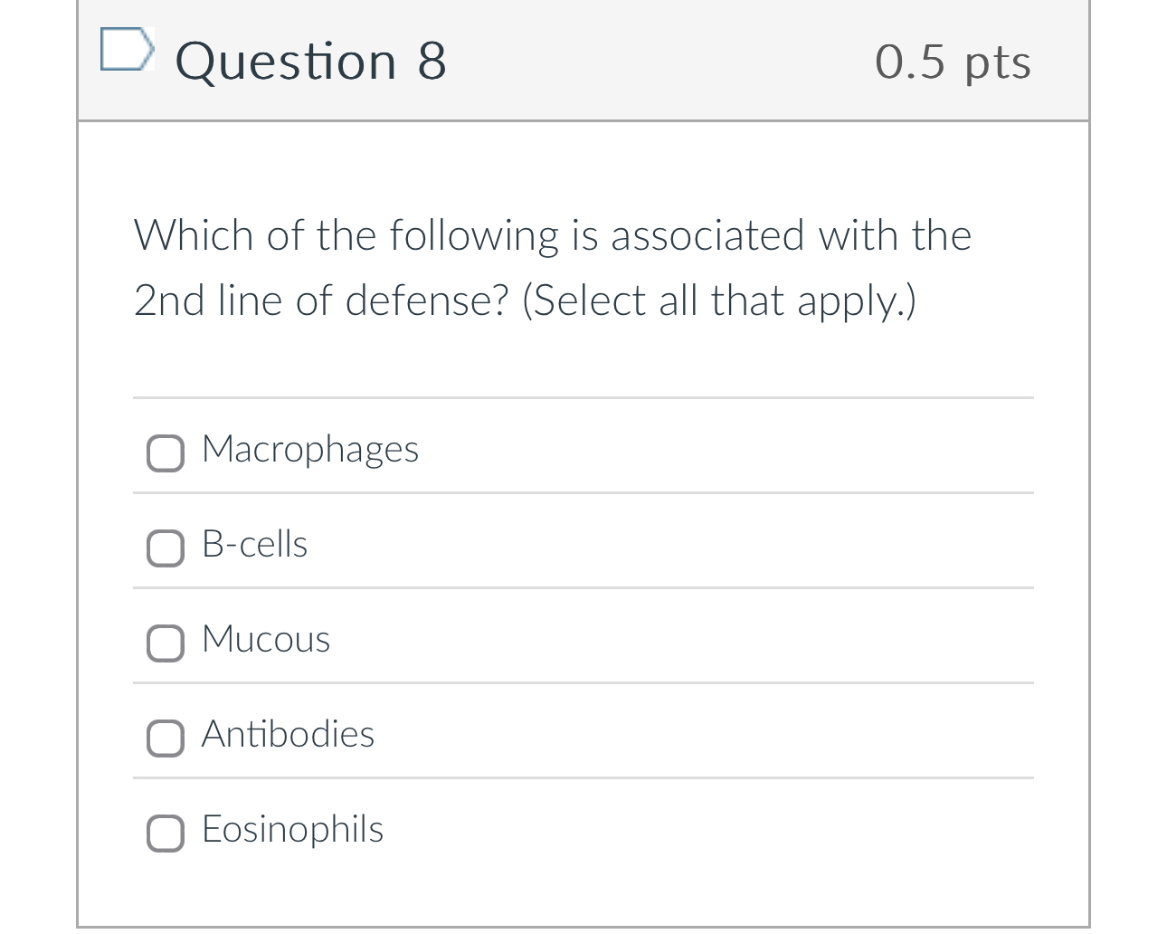 Solved Question 80.5 ﻿ptsWhich of the following is | Chegg.com