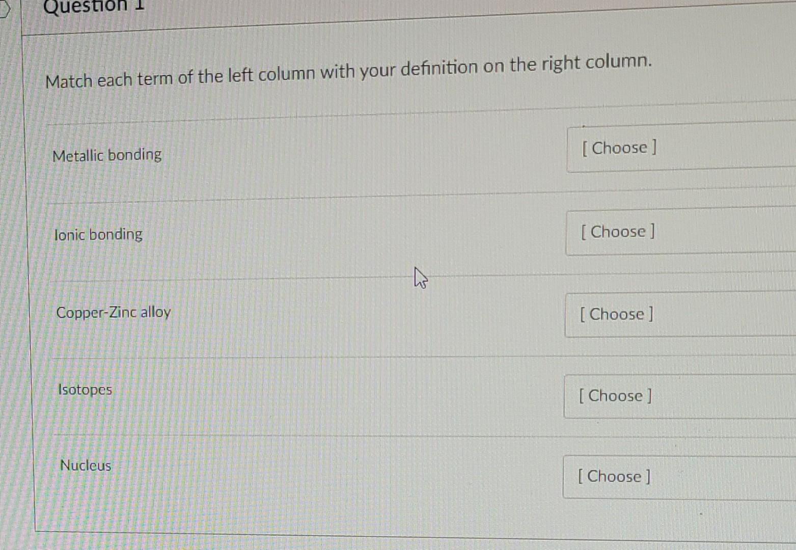 Solved Match each term of the left column with your | Chegg.com