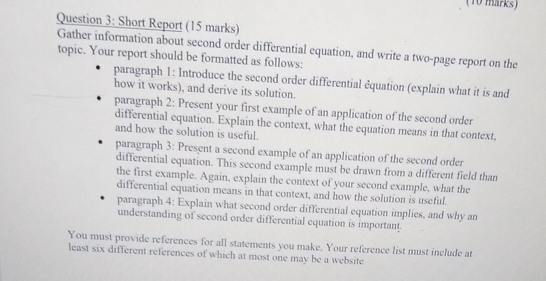 Solved Question 3: Short Report ( 15 marks) Gather | Chegg.com