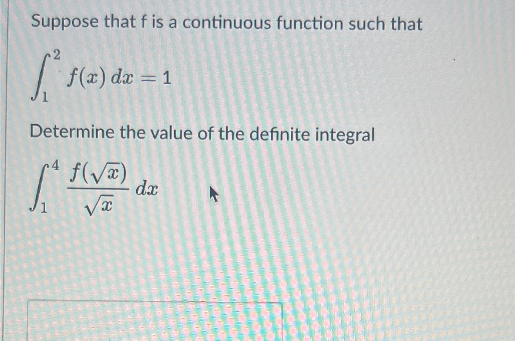 Solved Suppose that f ﻿is a continuous function such | Chegg.com