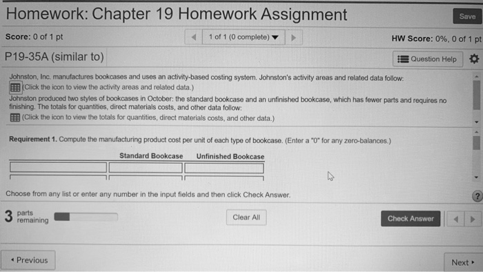 Save Homework Chapter 19 Homework Assignment Score
