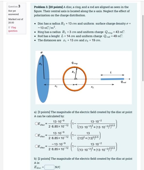 Solved Problem 3. [20 points] A disc, a ring, and a rod are | Chegg.com