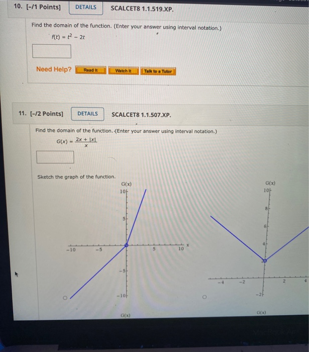 Solved 10. (-/1 Points] DETAILS SCALCET8 1.1.519.XP. Find | Chegg.com