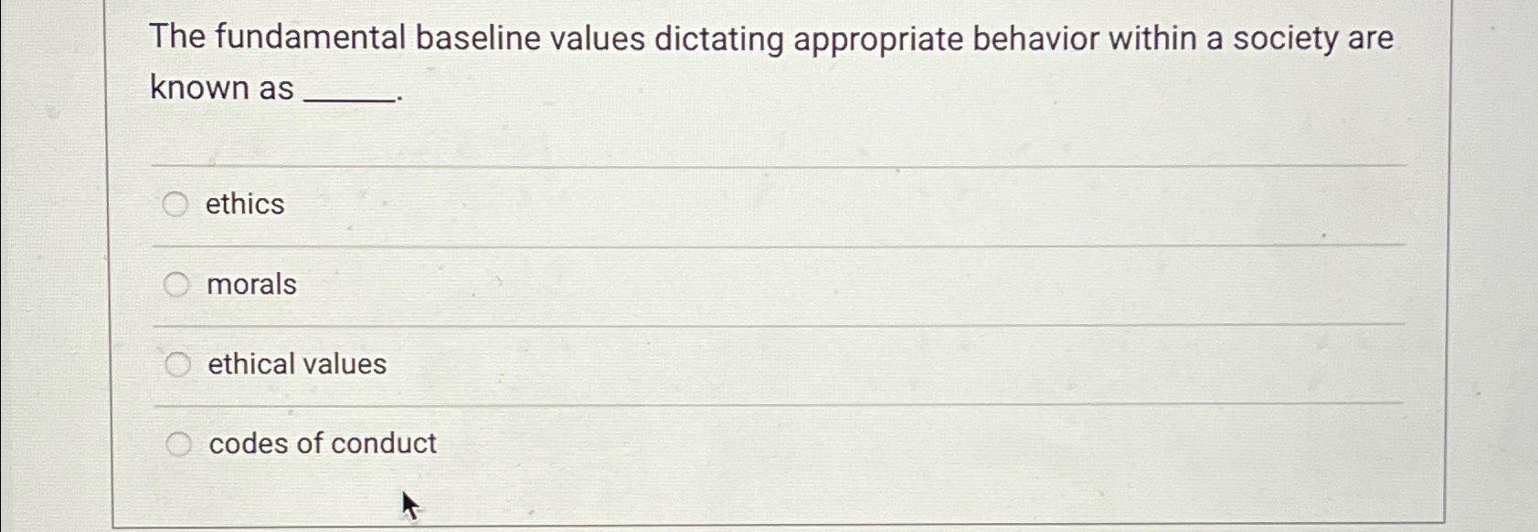 Solved The fundamental baseline values dictating appropriate | Chegg.com