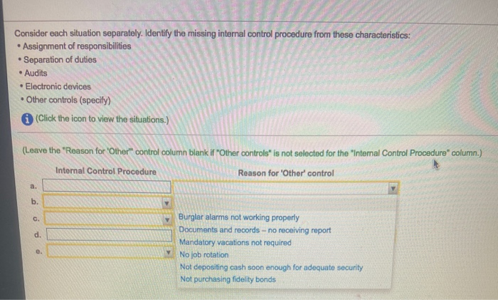 Solved Consider each situation separately. Identify the | Chegg.com Solved Consider each situation separately. Identify the | Chegg.com