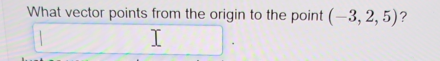 Solved What vector points from the origin to the point | Chegg.com