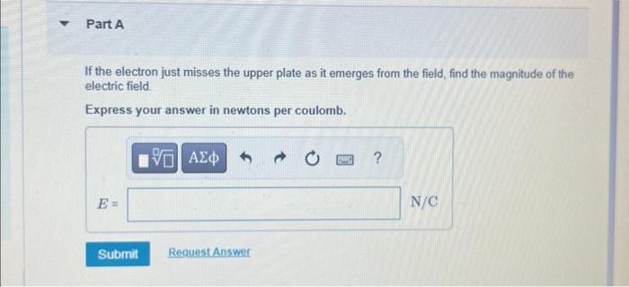 Solved An electron is projected with an initial speed v0= | Chegg.com
