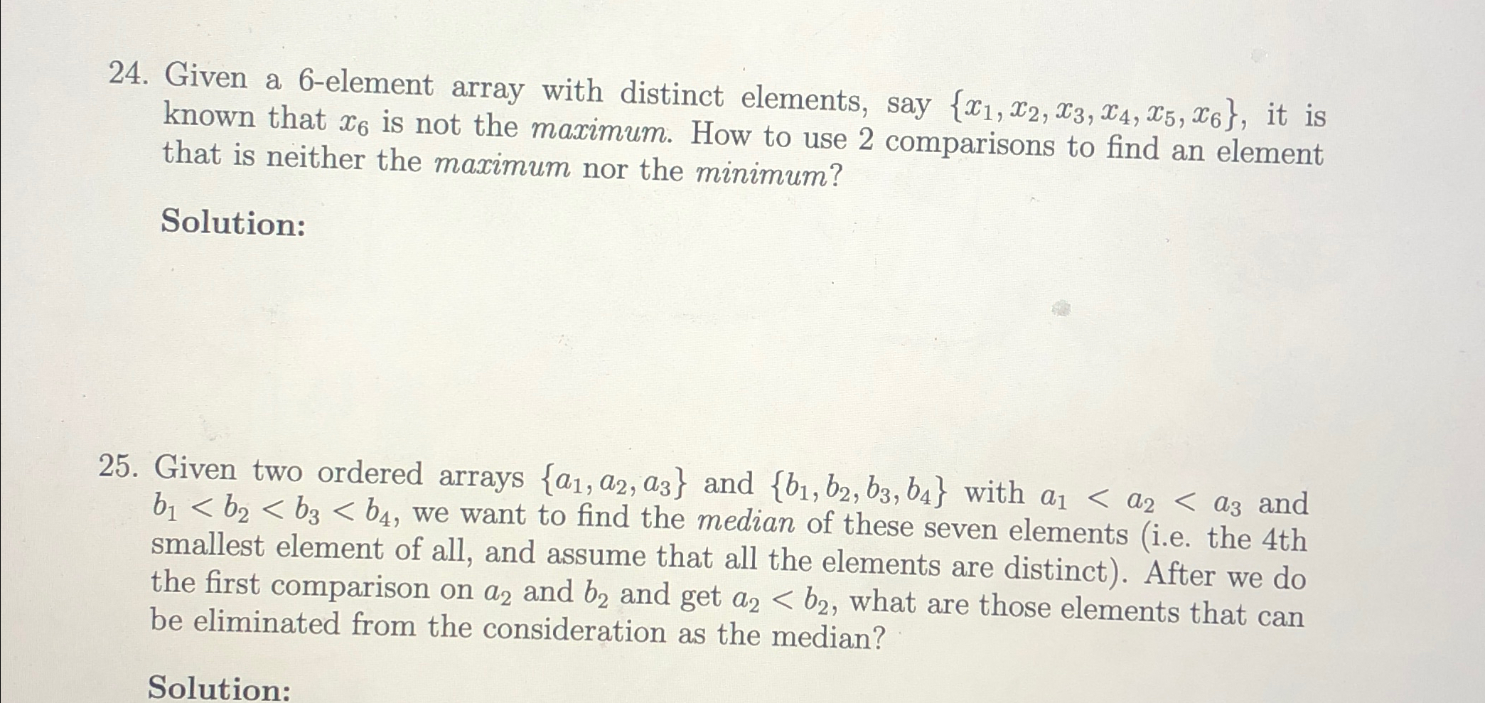 Solved Given A 6 Element Array With Distinct Elements Say 3895