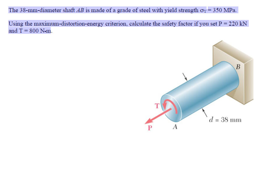 Solved The 38-mm-diameter shaft AB ﻿is made of a grade of | Chegg.com