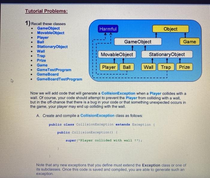 Solved Tutorial Problems: . Harmful Object Game Object Game | Chegg.com