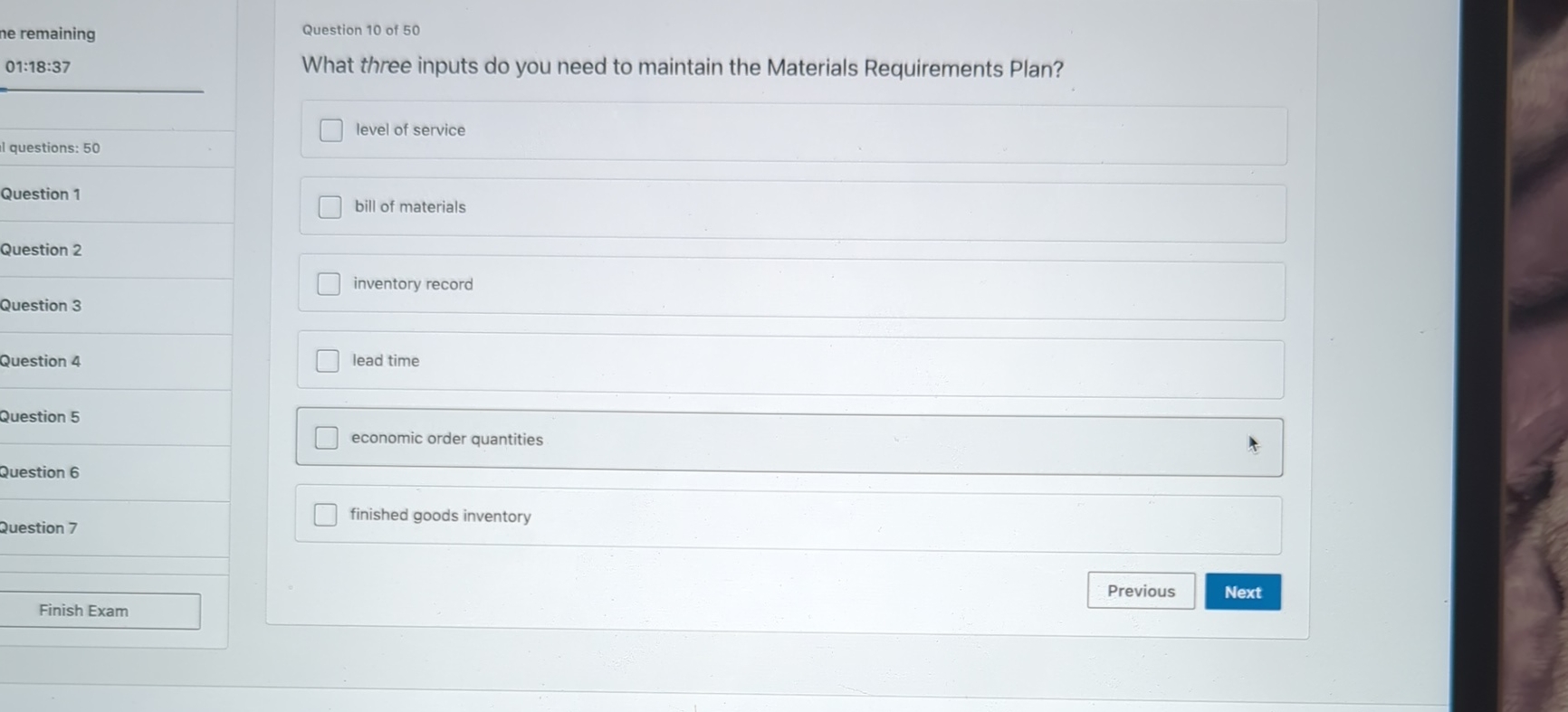 Solved Question 10 ﻿of 50What three inputs do you need to | Chegg.com