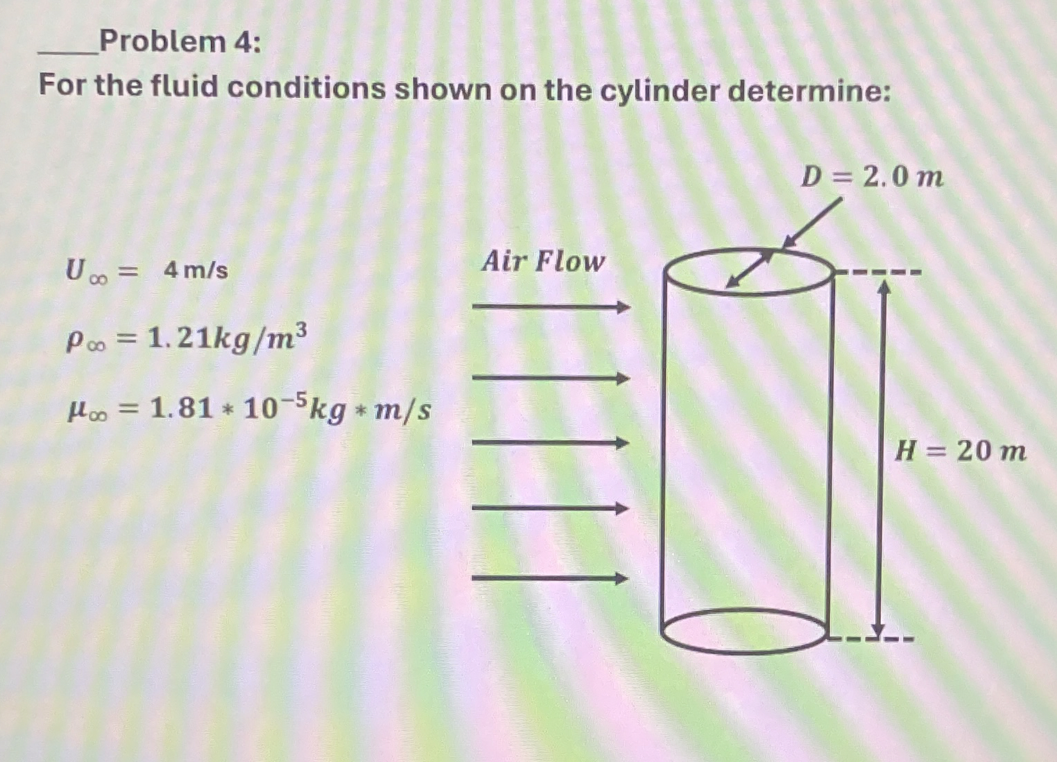 Solved Problem 4:For the fluid conditions shown on the | Chegg.com